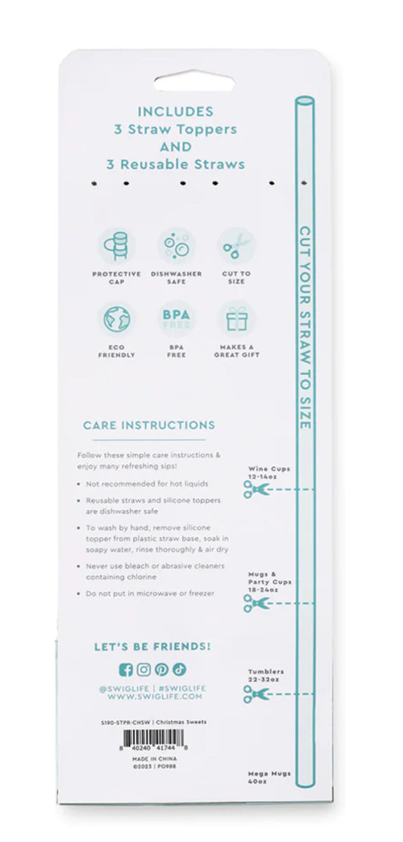 Swig Holiday Straw Topper 3 pc sets – Saltwater and Sunshine Boutique